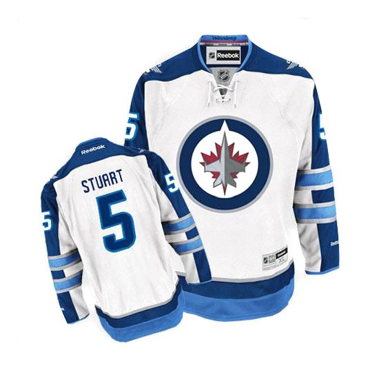 Mark Stuart Winnipeg Jets Reebok Premier White Away Jersey On Sale